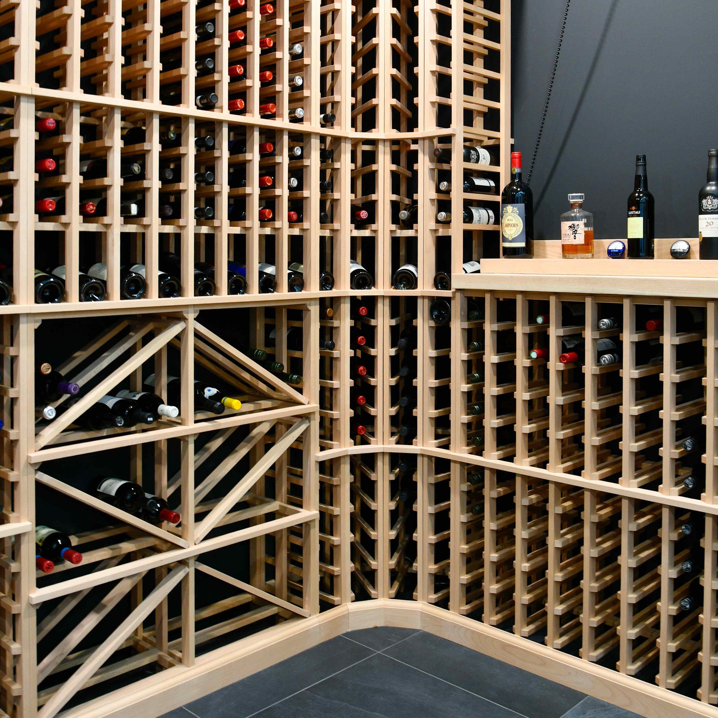 Space-Saving Corner Wine Rack | Rosehill Wine Cellars